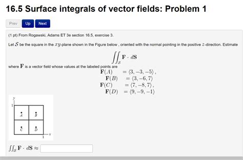 Solved Surface integrals of vector fields Problem 있 Chegg