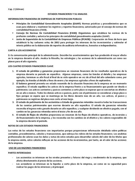 Cap 2 Gitman Pdf Compartir Finanzas Contabilidad