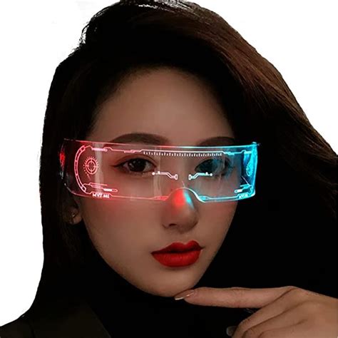 Clzfxs Led Glasses Light Up Glasses Led Visor Glasses 7 Colors And 4 Modes Luminous Glasses For