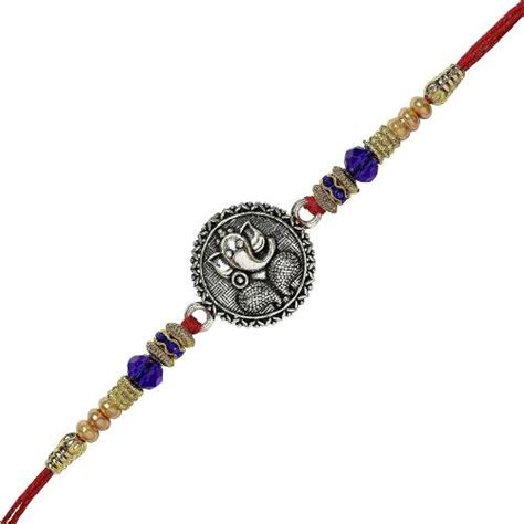 Buy Kuvam 925 Silver Small Round Sahpe With Green Stone Antique Finish