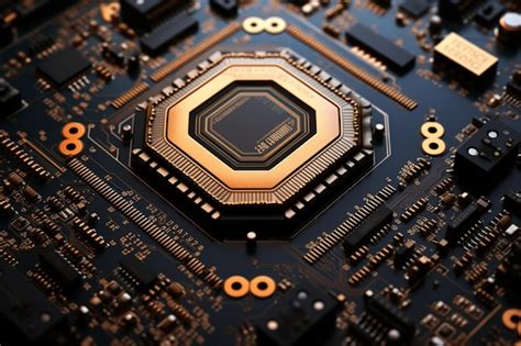 Premium Ai Image Compact And Detailed Micro Circuit Board On A Dark