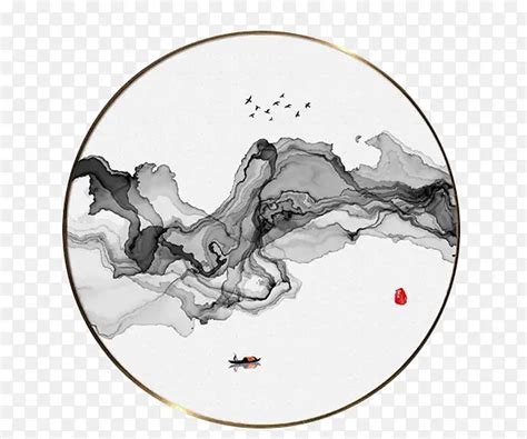 中国风水墨新中式挂画PNG图片素材下载 图片编号qmrvrxej 免抠素材网