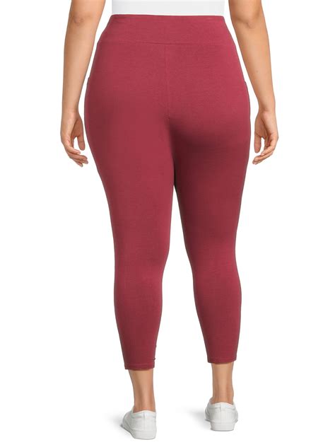 Terra And Sky Womens Plus Size Solid Capri Leggings With Cell Phone