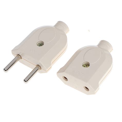 2 Pin Eu Plug Male Female Electronic Connector Soc Grandado