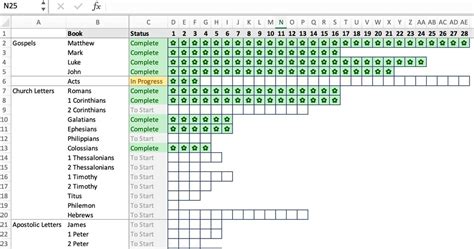 Excel Bible Reading Tracker Bible Tracker Spreadsheet Etsy