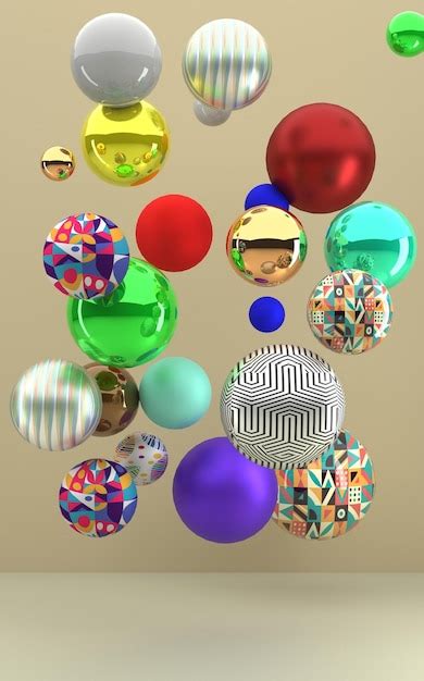 Premium Photo A Colorful Picture Of Balls And A Black And White