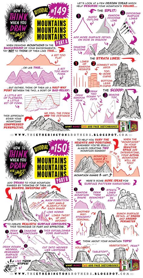 How To Draw MOUNTAINS Tutorial By STUDIOBLINKTWICE Drawing Tutorial Mountain Drawing Drawing