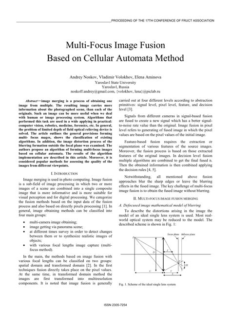 Pdf Multi Focus Image Fusion Based On Cellular Automata Method