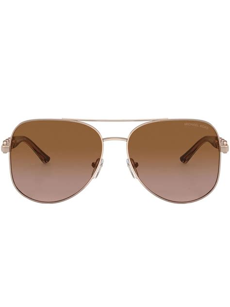 Michael Kors Chianti Pilot Frame Sunglasses Gold Farfetch