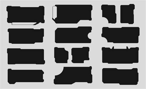 Black Futuristic Hud Or Ui Elements Sci Fi User Vector Image