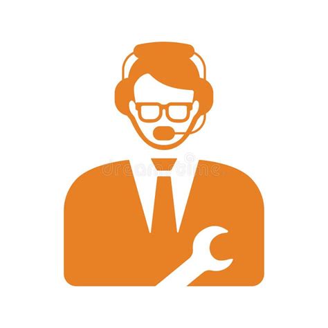 Settings Configuration Customer Support Vector Icon Orange Version Stock Vector