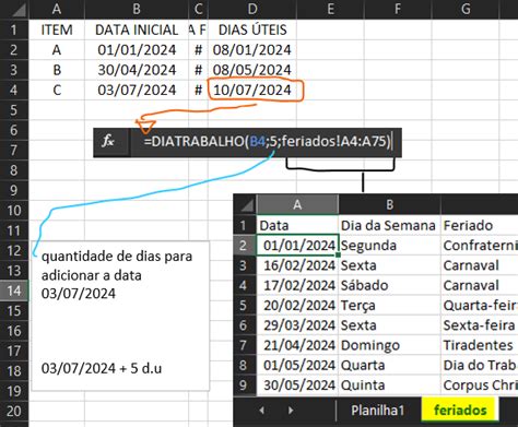 trabalhando com datas no excel