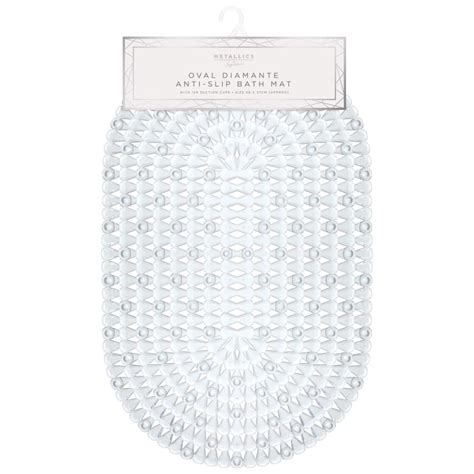 Diamante Oval Bath Mat Bathroom Accessories Bandm