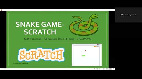 Snake Game Part 1 Scratch 6789 Ict Seminar Youtube
