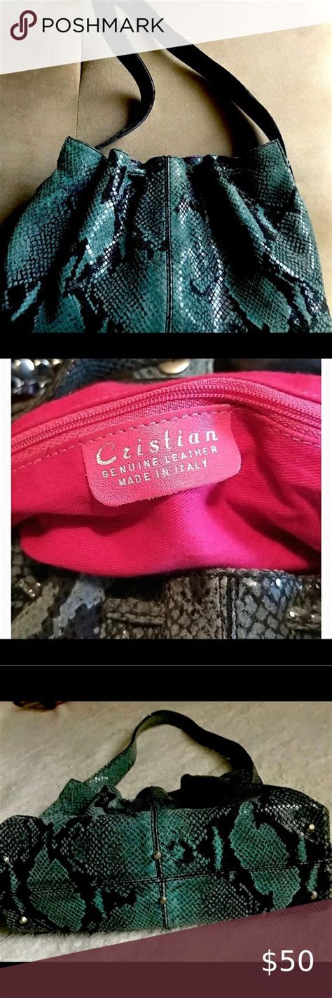 Cristian Italian Leather Python Handbag Python Handbags Italian