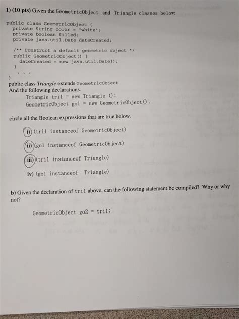 Solved 1 10 Pts Given The GeometricObject And Triangle Chegg