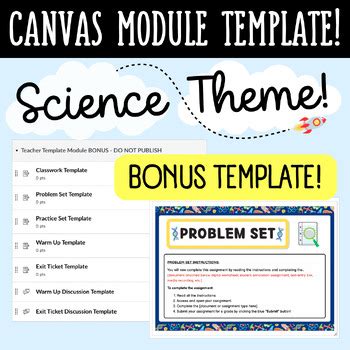 Canvas LMS Template BONUS MODULE Science Theme Customizable