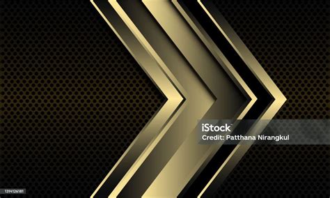 다크 메탈릭 서클 메쉬 디자인의 추상적인 골든 블랙 라인 화살표 방향 현대 럭셔리 미래 기술 배경 벡터 일러스트레이션 0명에 대한 스톡 벡터 아트 및 기타 이미지 Istock