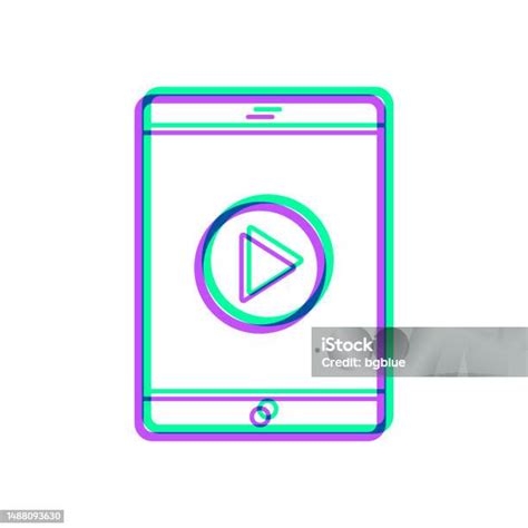 Tablet Pc Avec Bouton De Lecture Icône Avec Superposition De Deux