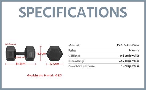 Yaheetech Kurzhanteln 2er Set Hantelset Fitness Hantel PVC Dumbbells