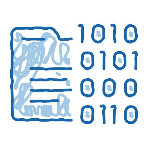 Binary Code Doodle Icon Hand Drawn Illustration Vector Art At Vecteezy