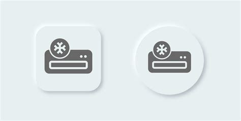 Air Conditioner Solid Icon In Neomorphic Design Style Cooling Signs
