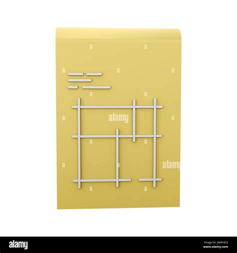 3d Render Architecture Blueprint Icon Professional Icon In Cartoon