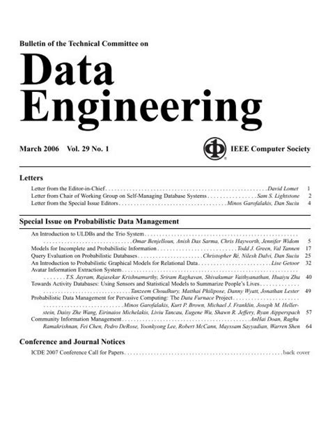 Data Engineering Ieee Computer Society