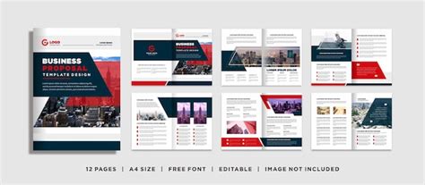 미니멀리스트 비즈니스 제안서 또는 회사 프로필 회사 브로셔 레이아웃 디자인 템플릿 프리미엄 벡터