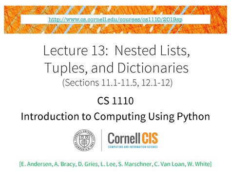 SOLUTION CS Computing Using Python Nested List Tuple Dictionaries Notes Studypool