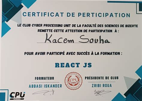 Reactjs Développement Souha Kacem