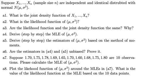 Suppose X1 Xn Sample Size N Are Independent And Chegg Com