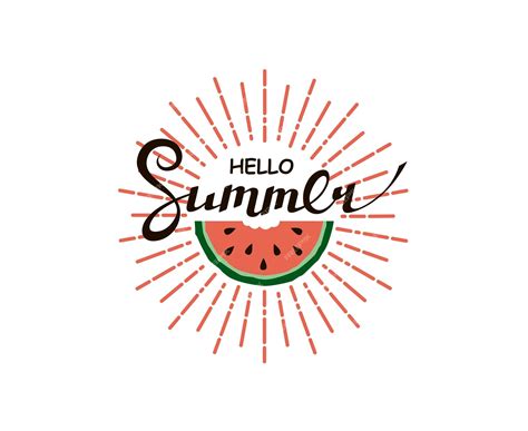 Premium Vector Hello Summer Lettering With Watermelon