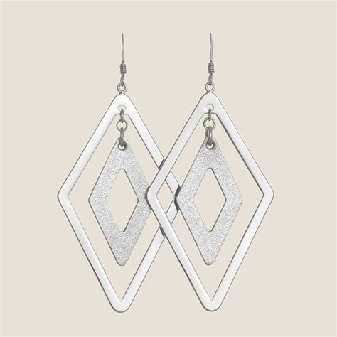 Silver Satin Tori Leather Earrings Nespoli Jewelers