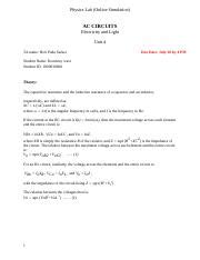 Lab 4 AC Circuits Online Docx Physics Lab Online Simulation AC CIRCUITS Electricity And Light