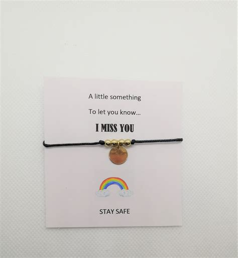 I Miss You T Wish Bracelet Free Uk Delivery Social Etsy