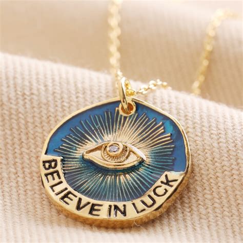 Enamel Talisman Evil Eye Pendant Necklace Gold Lisa Angel
