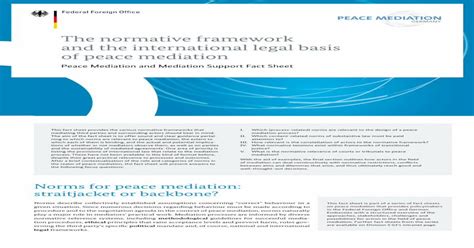 Pdf The Normative Framework And The International Legal Basis