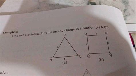 Example 9find Net Electrostatic Force On Any Charge In Situation A