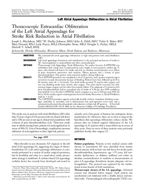 Pdf Thoracoscopic Extracardiac Obliteration Of The Left Atrial