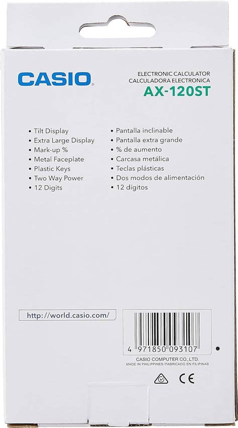 Casio Ax 120st Value Series Desk Top Compact Desk Type Calculator 0 17 Kilograms Buy Best