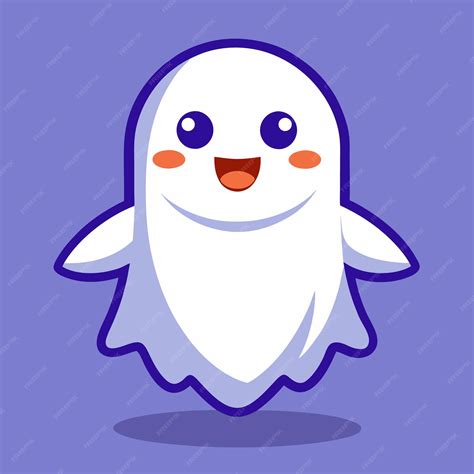 Cute Halloween Ghost Cartoon Vector Icon Illustration Flat Cartoon