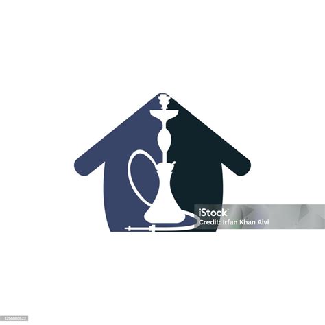 후카 하우스 로고 디자인 빈티지 시샤 로고 라운지 카페 엠블럼 단일 이미지에 대한 스톡 벡터 아트 및 기타 이미지 단일