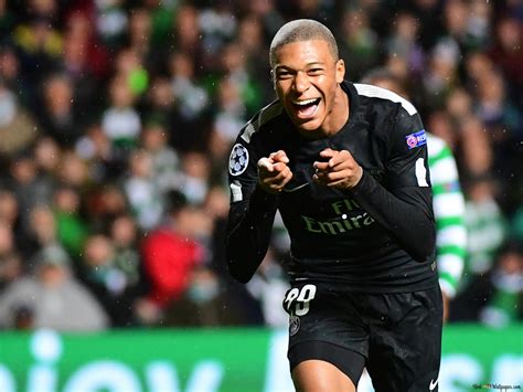 Kylian Mbappe Celebrates Goal Celebration At Stadium 2k Wallpaper Download