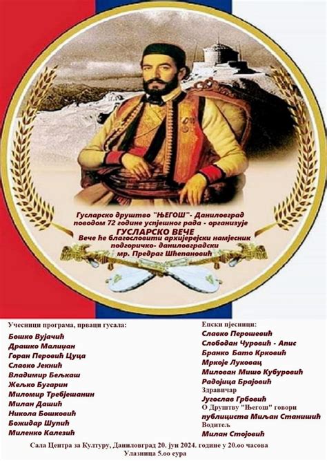 У Даниловграду Гусларско вече поводом 72 године ГД “Његош” ИН4С