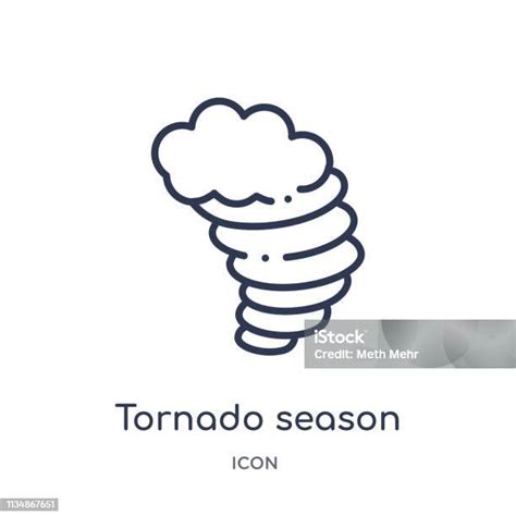 기상 개요 컬렉션에서 선형 토네이도 시즌 아이콘 얇은 라인 토네이도 시즌 아이콘 흰색 배경에 고립입니다 토네이도 시즌 유행 삽화 0명에 대한 스톡 벡터 아트 및 기타 이미지