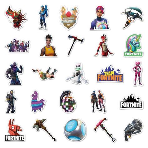 50 Pcs Vinyl Game Theme Stickers Lzy408 Epic Fortnite Refrigerator