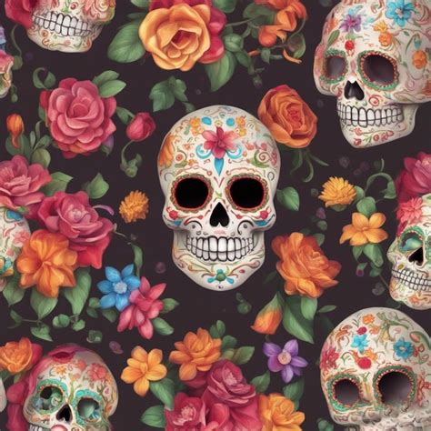 Premium Ai Image Day Of The Dead Remembrance Day Skull Decorated With