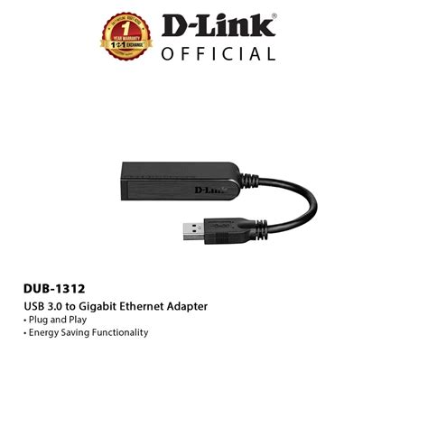 D Link Dub 1312 Usb 3 0 To Gigabit Ethernet Adapter Shopee Singapore