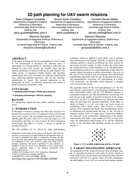 3d Path Planning For Uav Swarm Missions Pdf